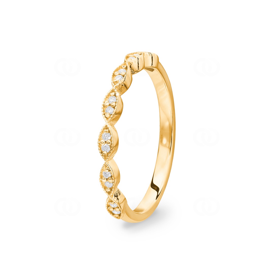 0.08 Karat Diamantring 750/18 K Gelbgold