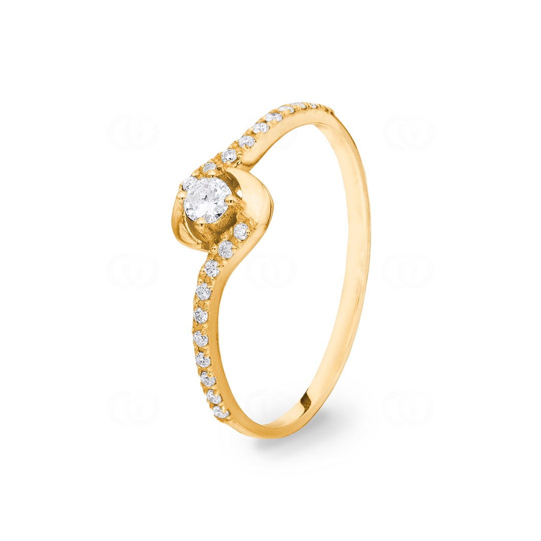 0.16 Karat Verlobungsring 750/18 K Gelbgold
