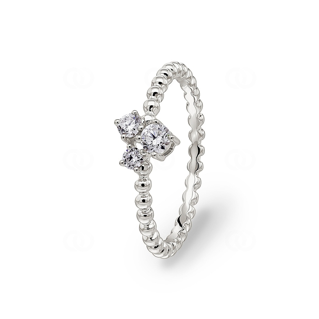 RI-73367-WG | 0.24ct Trilogy Diamond Ring 750/18 K White Gold