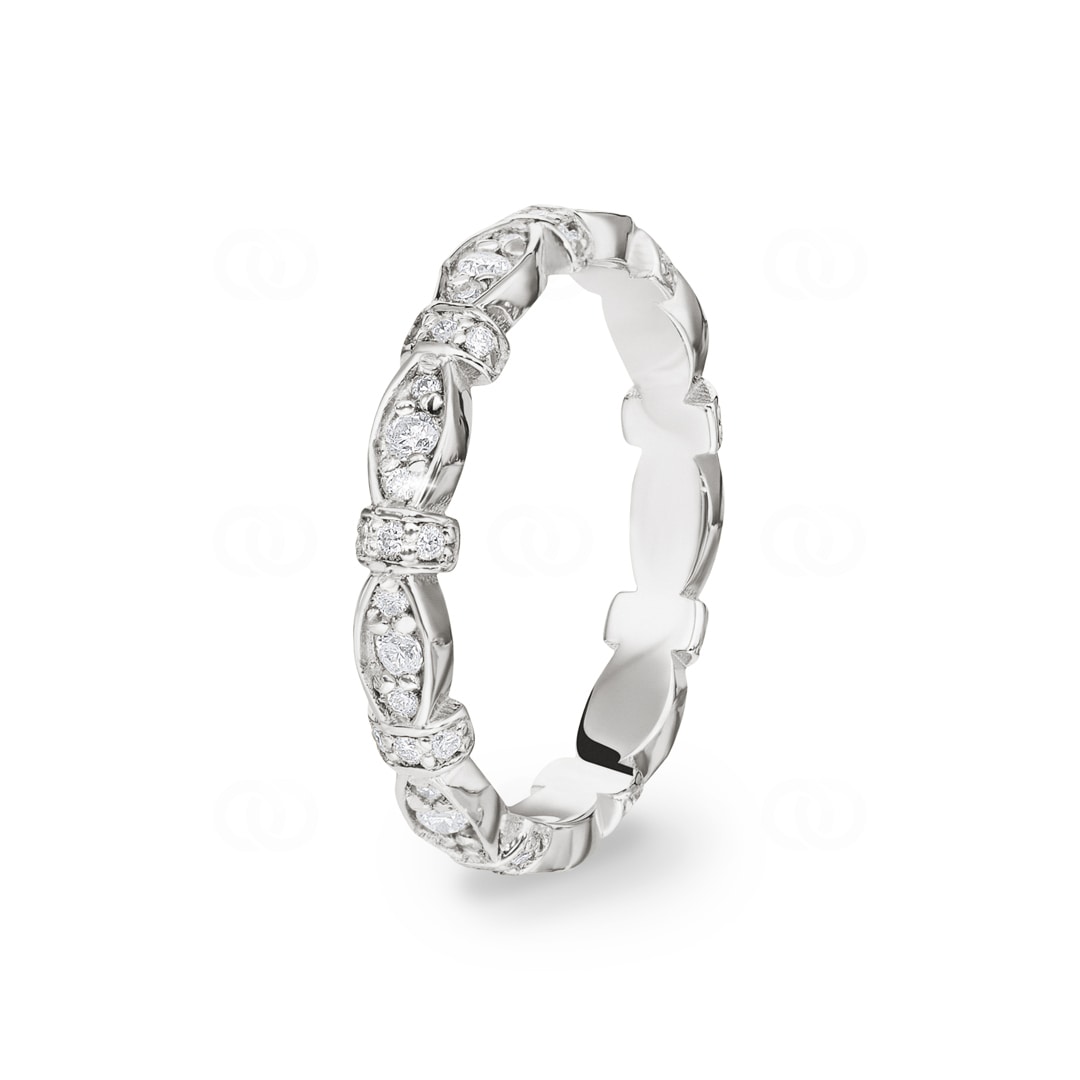 0.40 Karat Mémoire Ring 750/18 K Weissgold