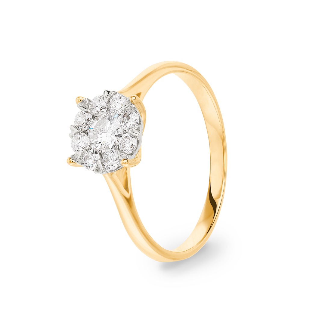0.50 Karat Diamantring 750/18 K Gelbgold