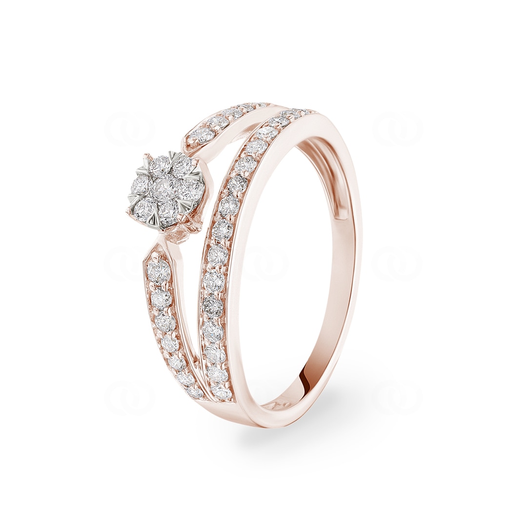 RI-72101-RG | 0.51ct Diamond Engagement Ring 750/18 K Rose Gold