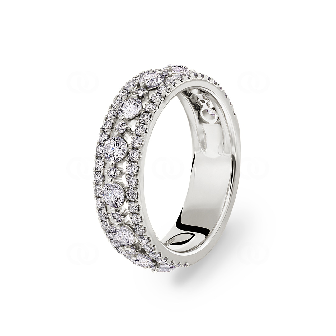 1.35 Karat Diamantring 750/18 K Weissgold