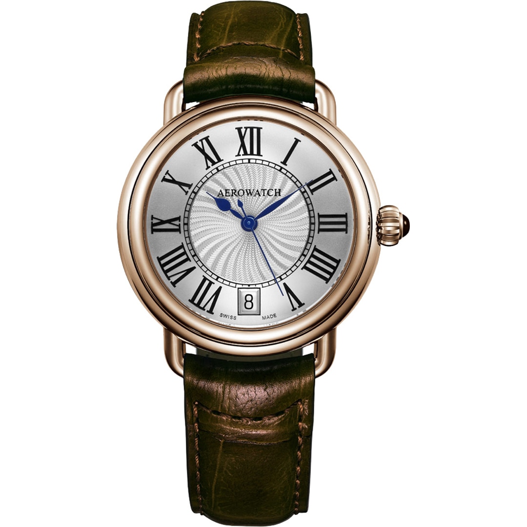 A 42960 RO01 | Aerowatch 1942 Lady Midsize Brown Leather