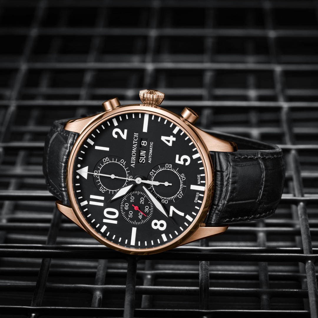 A 61989 RO09 | Aerowatch Les Grandes Classiques Aviator Automatic ...