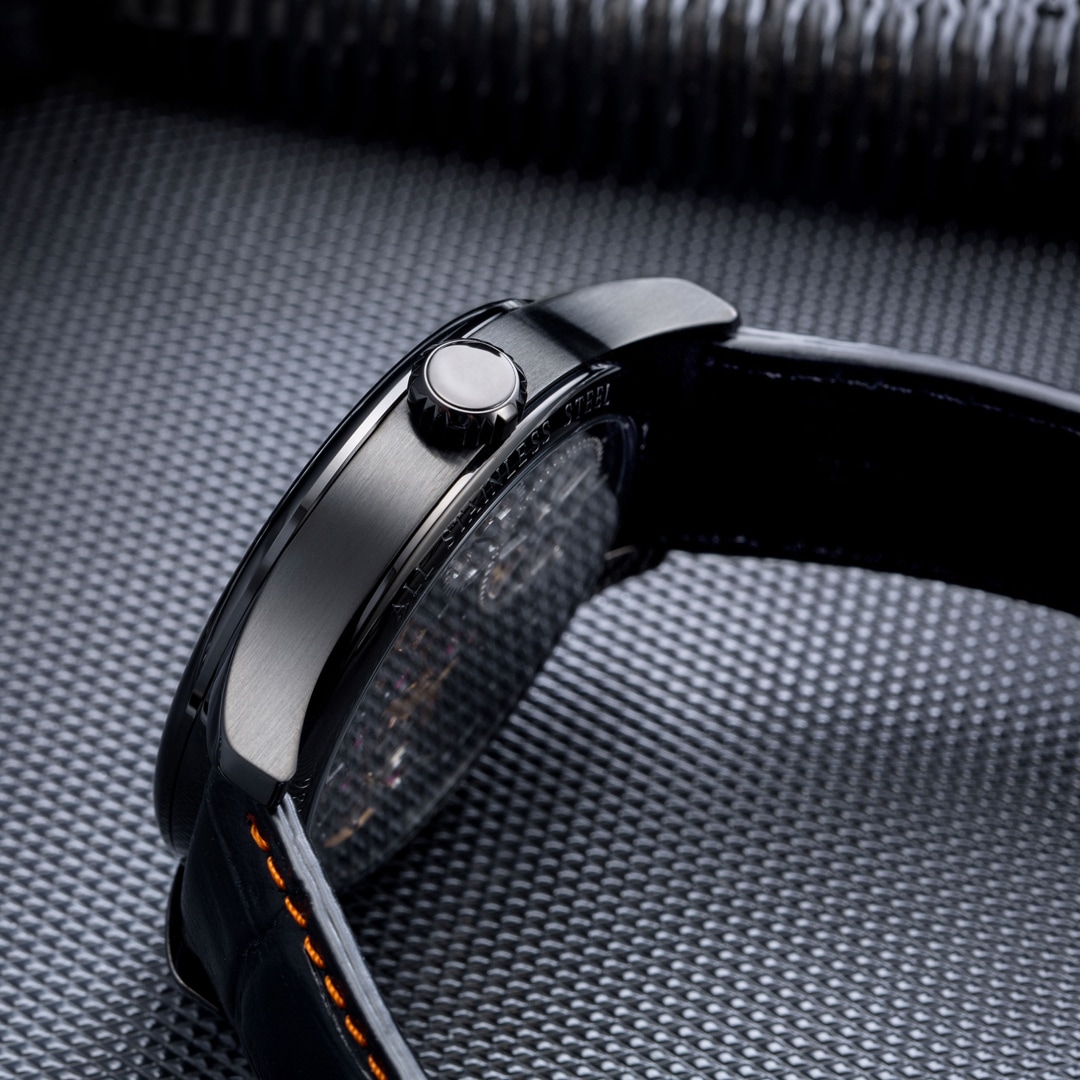 Aerowatch Renaissance Cobweb Skeleton Schwarz / Orange | A 50981 NO18