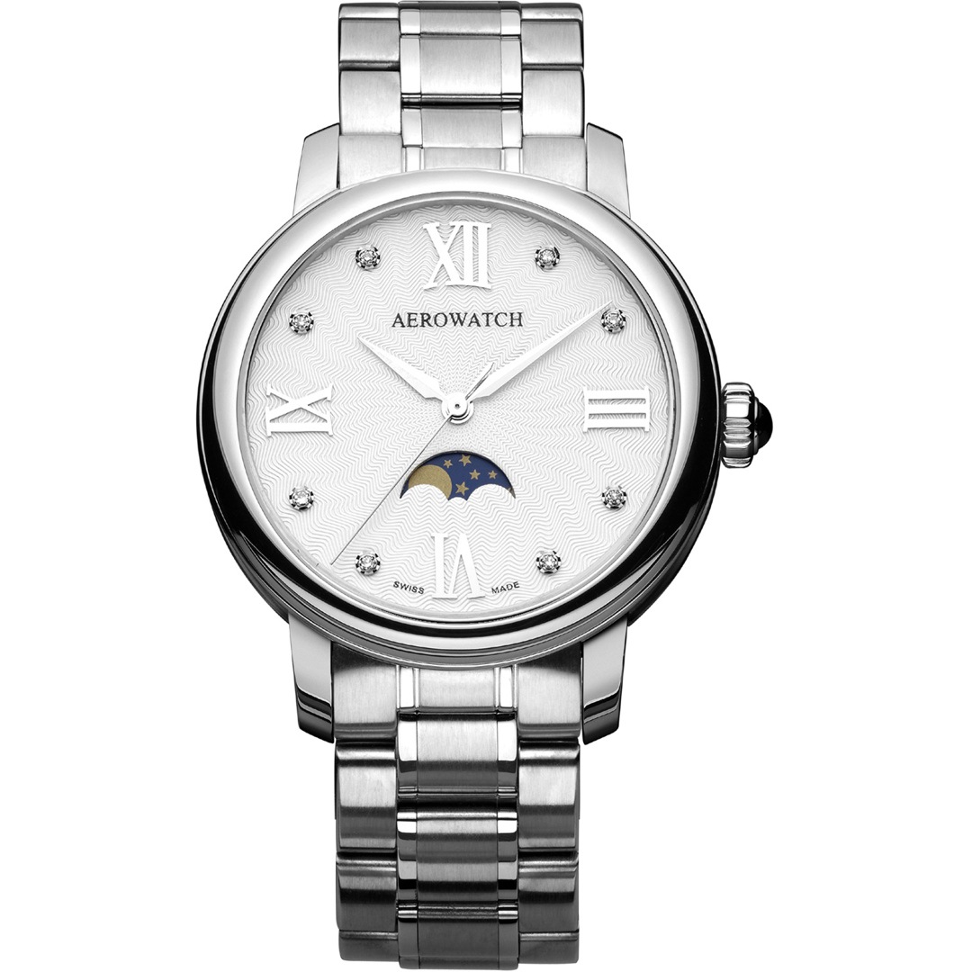 Aerowatch Renaissance Lady Moon Phase Edelstahl | A 43938 AA03 M