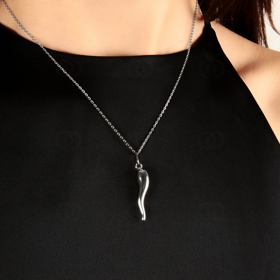 316010 | Pendentif Argent 925 rhodié 26mm, Cornetti