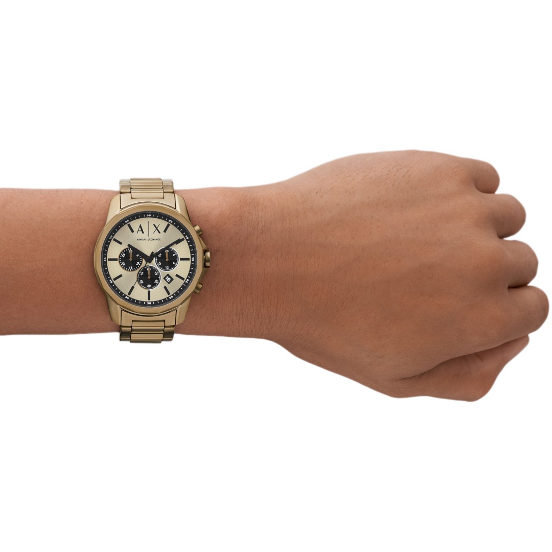 Armani Exchange Banks Chronograph Goldig / Beige | AX1739