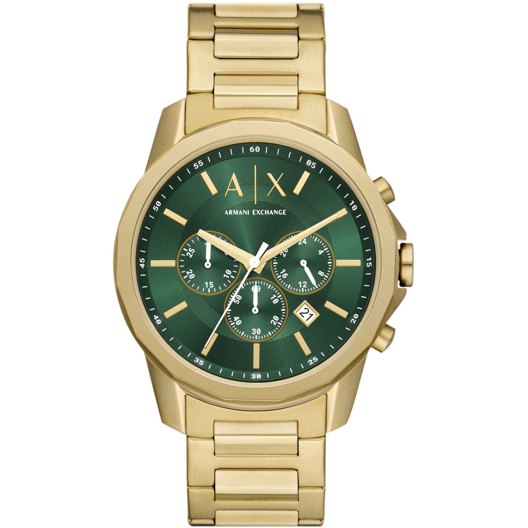 Armani Exchange Banks Chronograph Goldig / Grün | AX1746