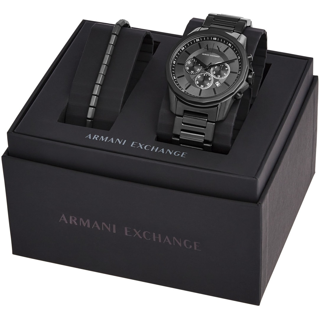 Armani Exchange Banks Chronograph Schwarz Set | AX7140SET