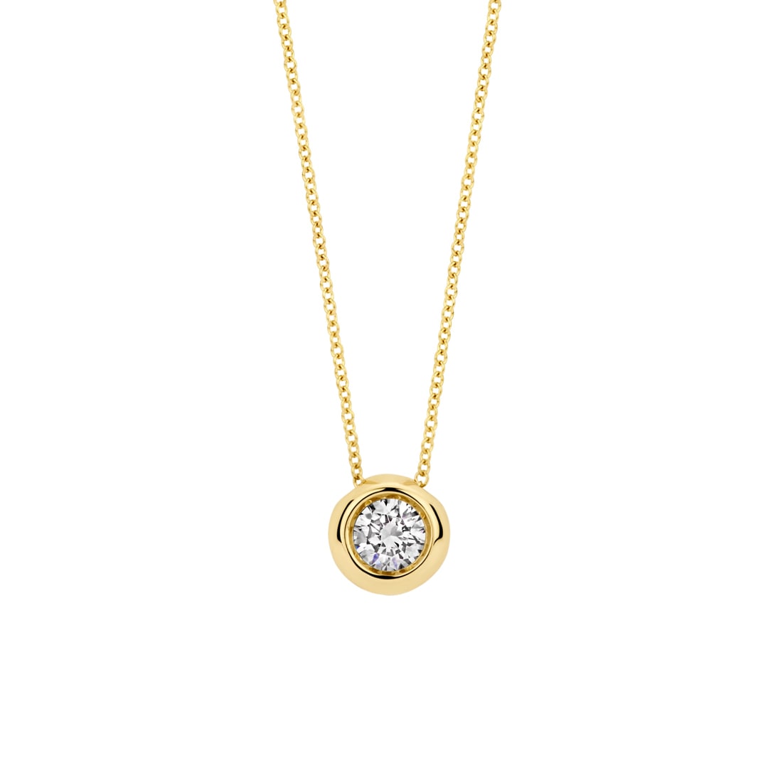 LG3007Y | Blush Collier diamant synthétique 0.25ct serti clos en or 14 ...