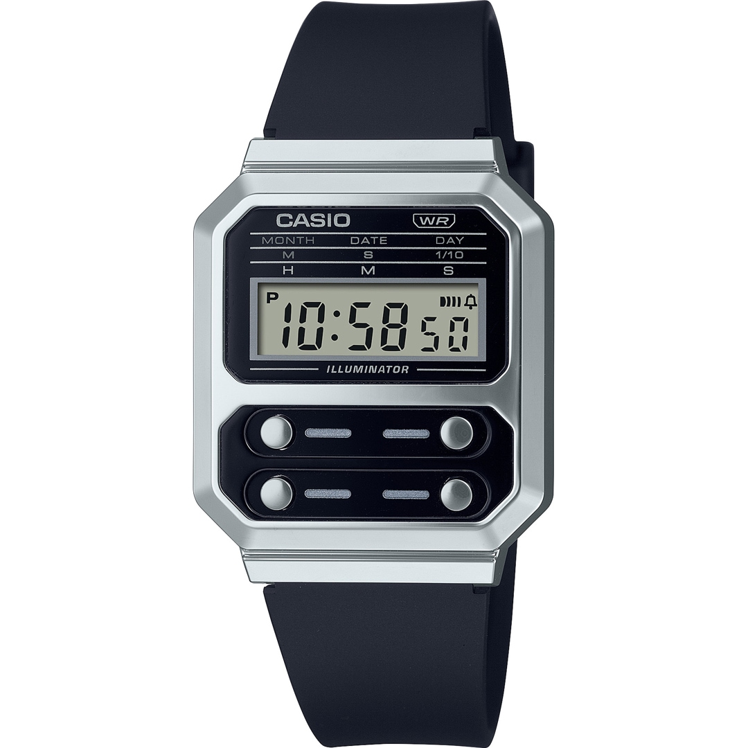 Casio Vintage Edgy Schwarz / Silbrig | A100WEF-1AEF