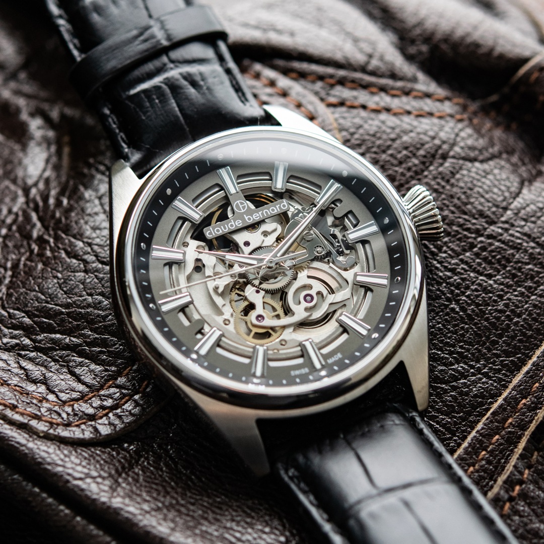 85307 3C GIN | Claude Bernard Proud Heritage Automatic Skeleton Noir