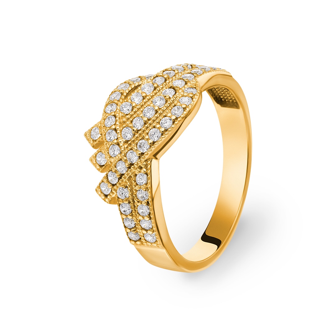 RI038 | Ring 750/18 K Yellow Gold with Cubic Zirconia Ø 56
