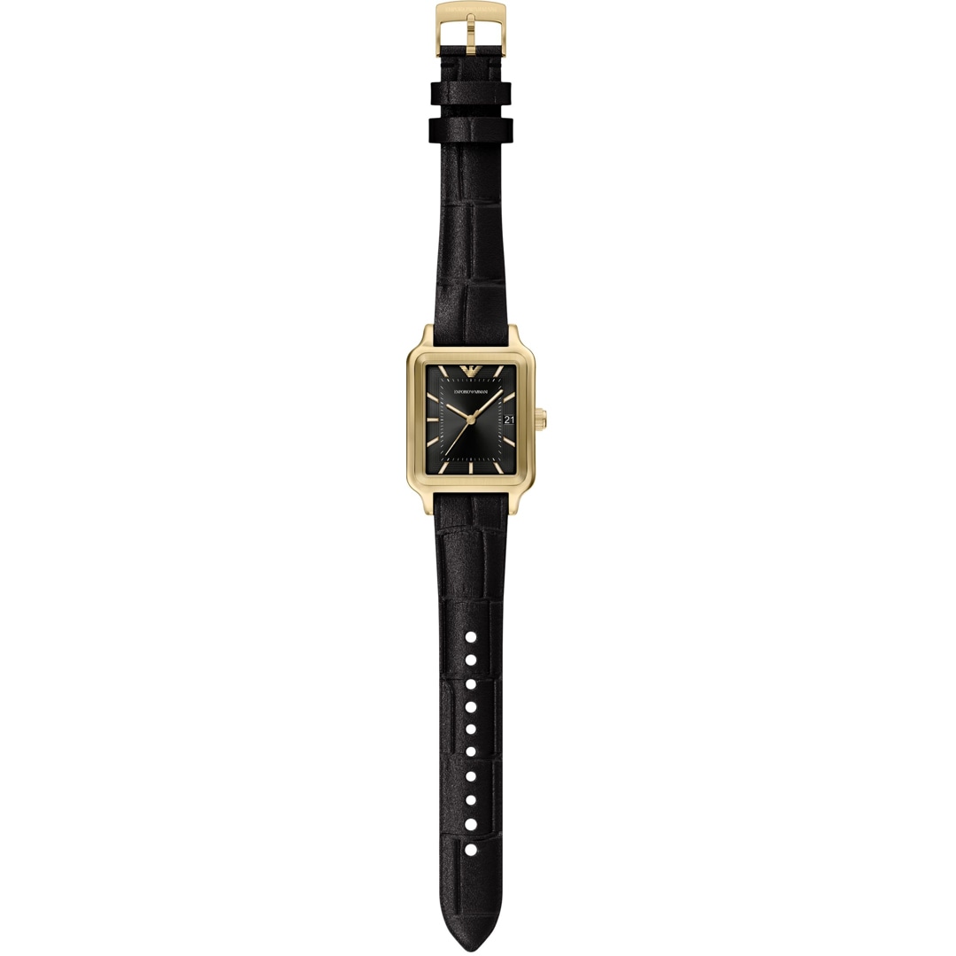 Emporio Armani Diego Date Goldig / Schwarz | AR11757
