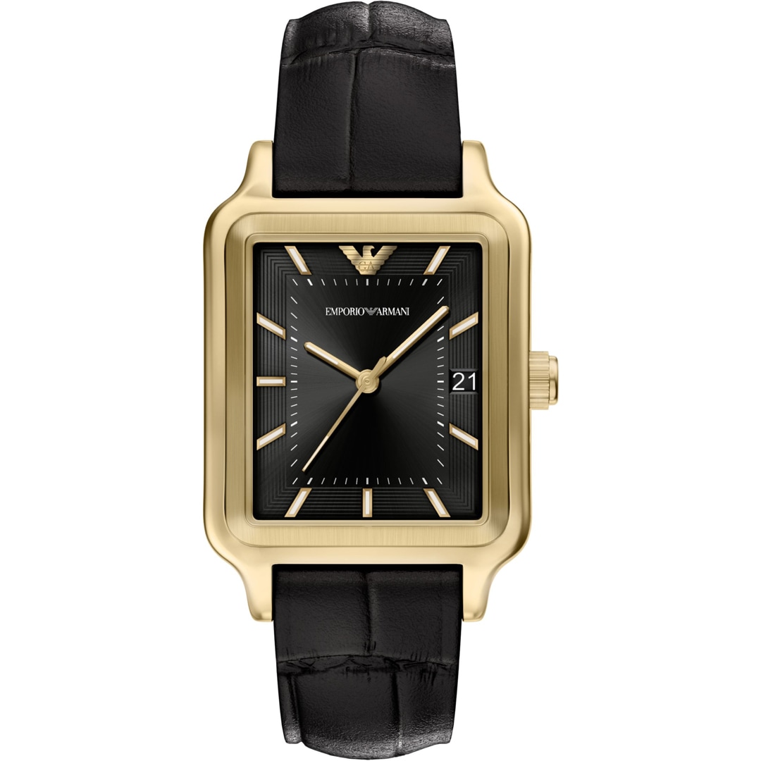 Emporio Armani Diego Date Goldig / Schwarz | AR11757
