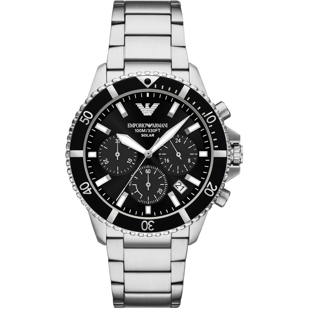 AR11739 | Emporio Armani Diver World Explorer Solar Chronograph Silvery ...