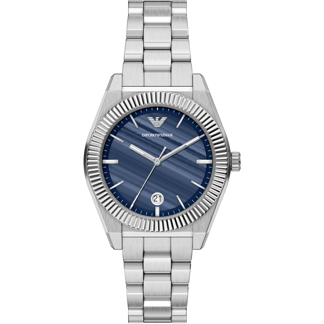 Emporio Armani Federica Date Silbrig / Blau | AR11758