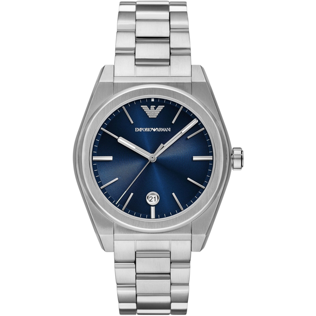 Emporio Armani Federico Date Silbrig / Blau | AR11620