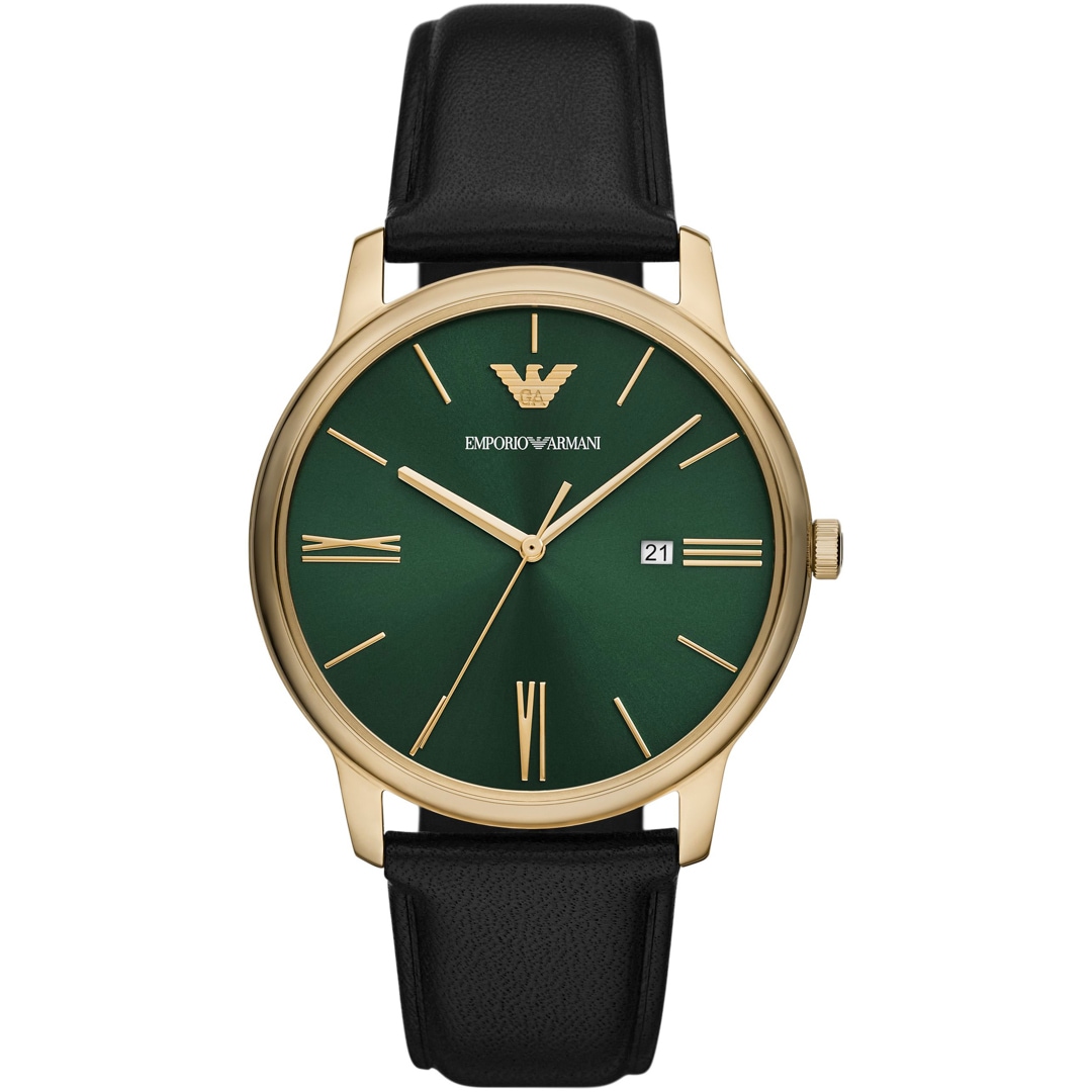 AR11601 | Emporio Armani Minimalist Black / Golden & Green 42mm