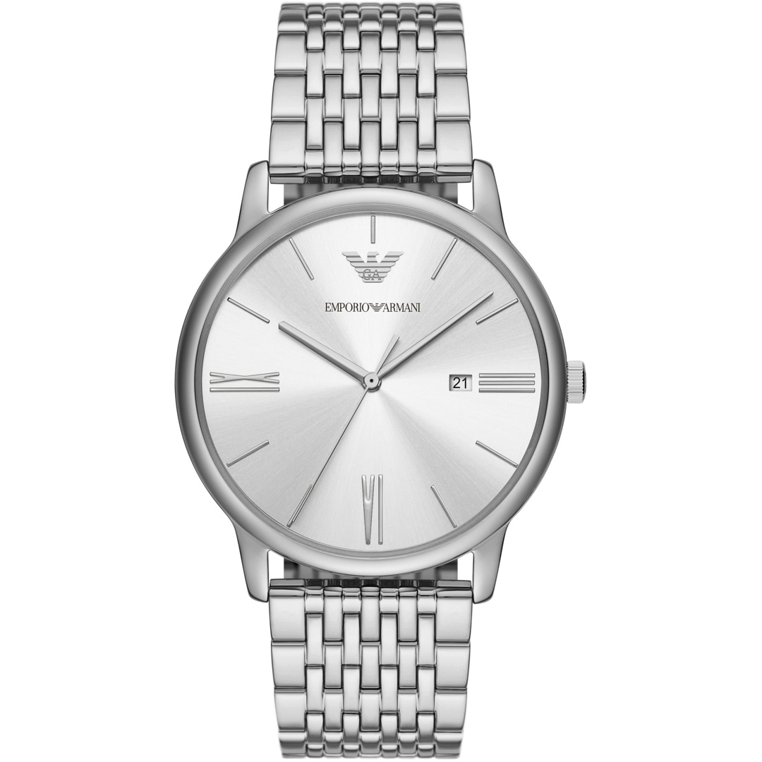 Emporio Armani Minimalist Silbrig 42mm | AR11599