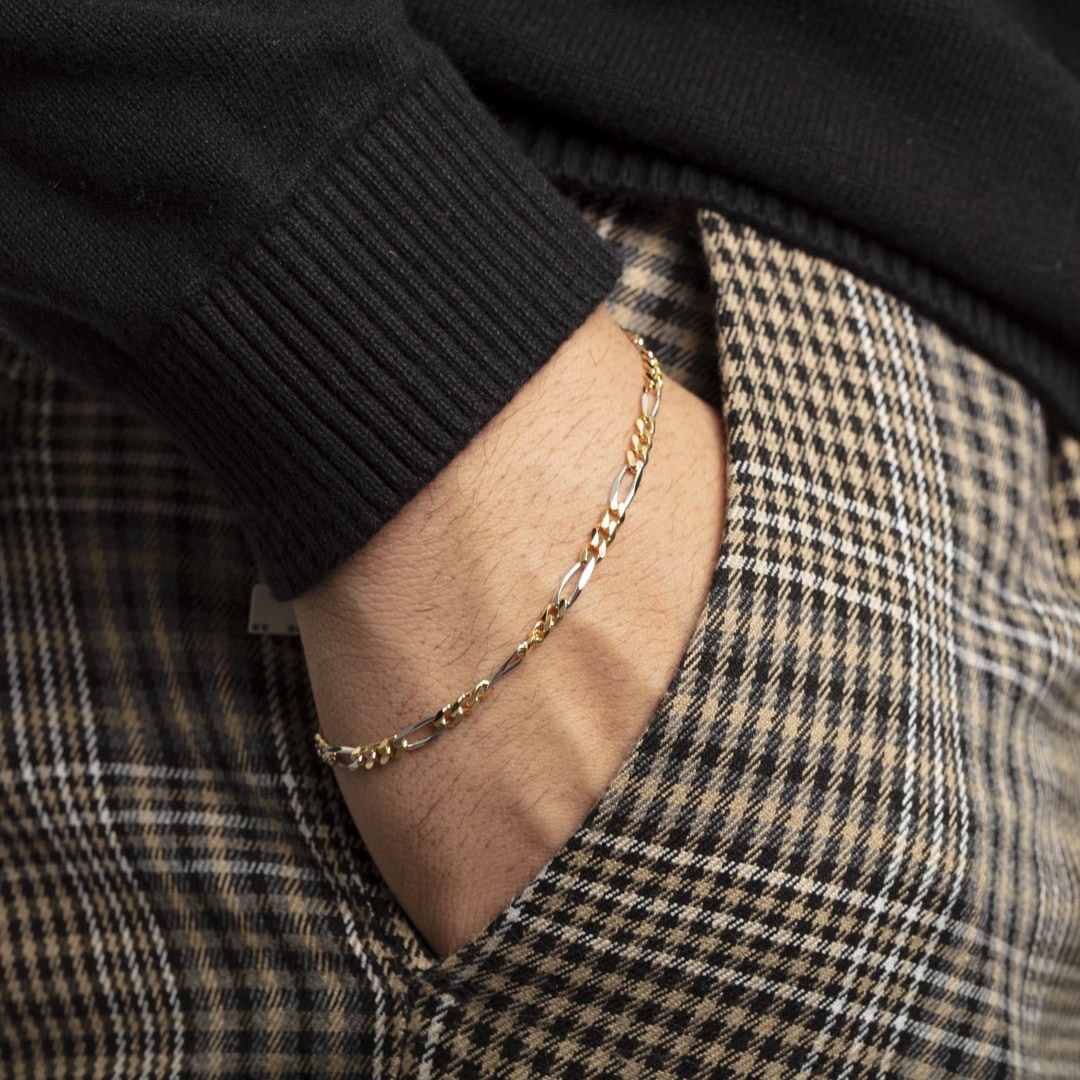 9287 | Figaro Bracelet 750/18 K Two-tone Gold 3.6mm