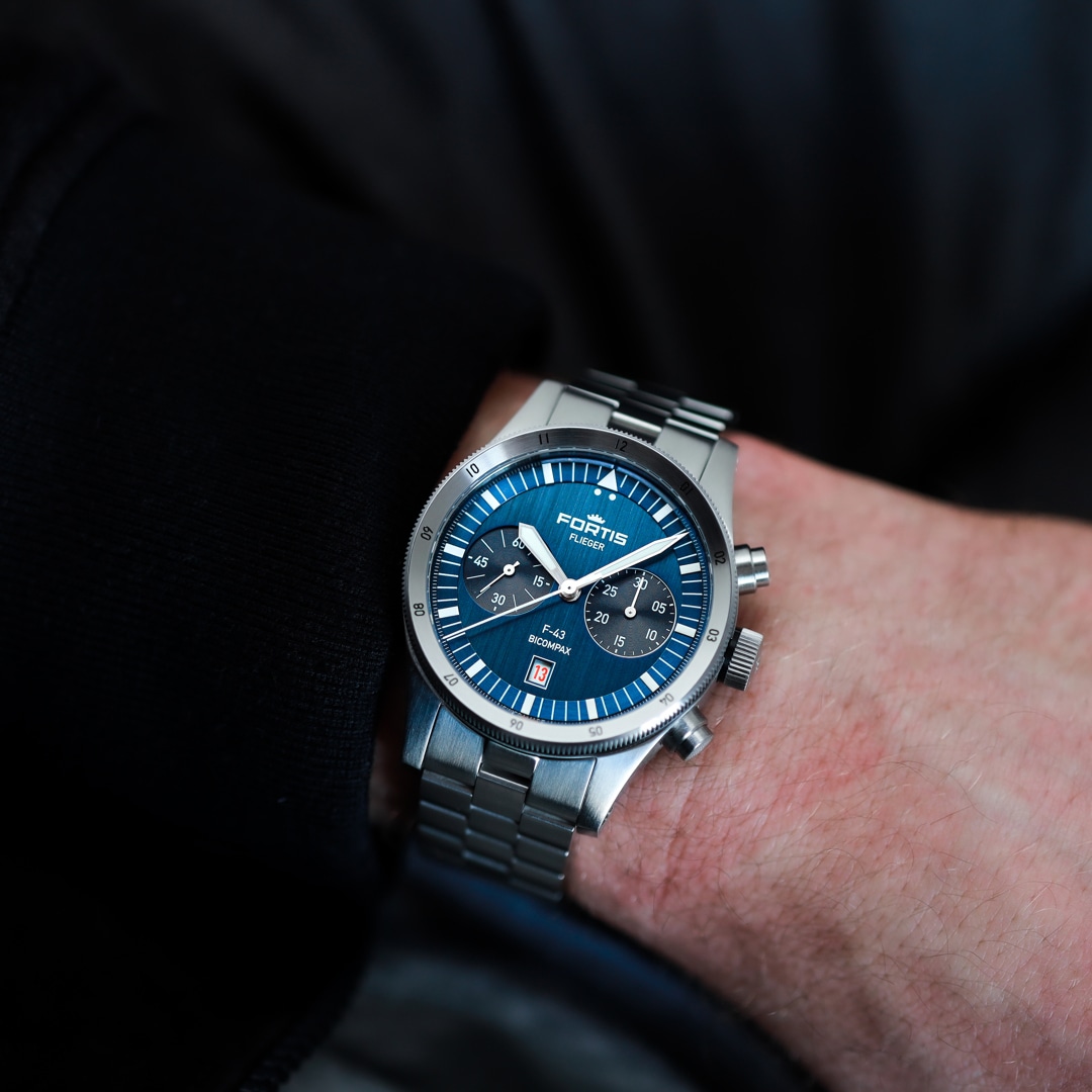 Fortis Flieger F-43 Bicompax Liberty Blue | F4240012