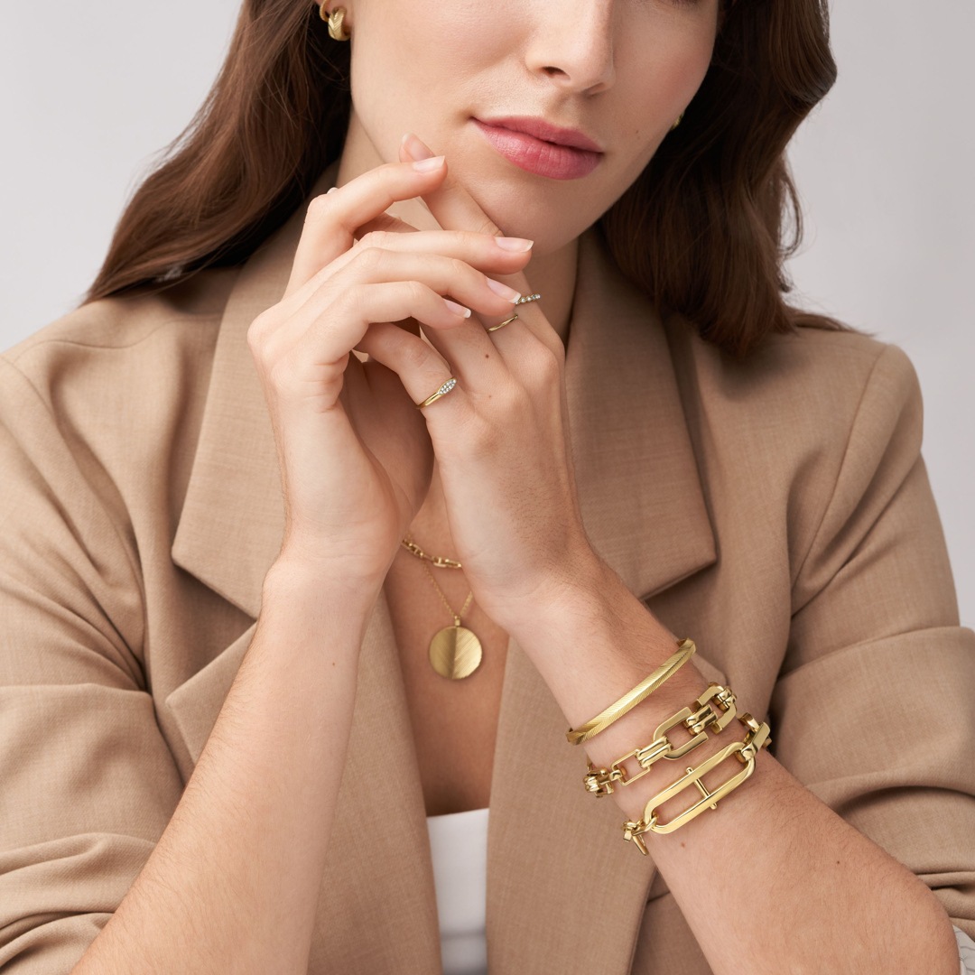 JF04528710 | Fossil Bracelet Heritage D-Link Doré