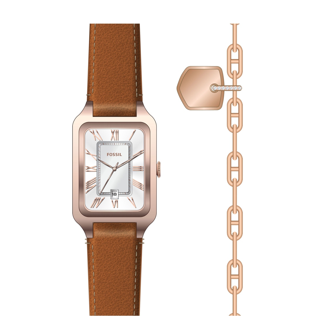 ES5377SET | Fossil Raquel Rose / Brown Set