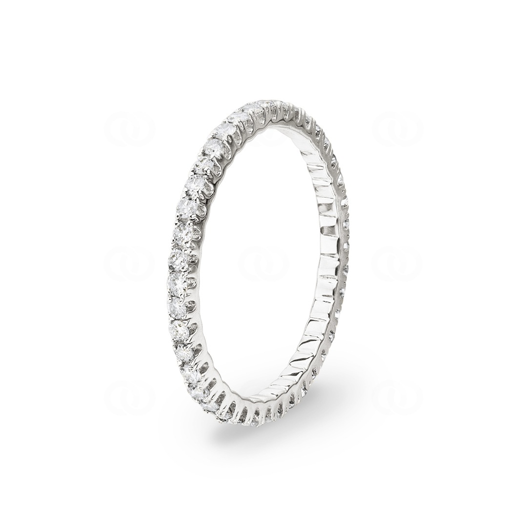 Mémoire-Ring 750/18 K Weissgold mit Diamanten 0.50 ct H/si