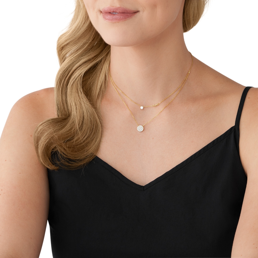 Michael Kors Collier Statement Link 925 Silber vergoldet