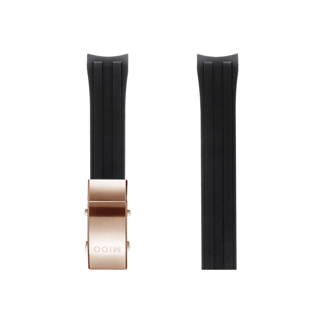 Bracelet Mido Ocean Star Caoutchouc noir 22 mm