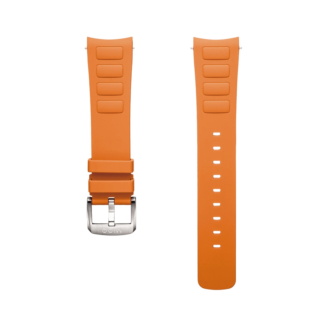Bracelet Mido TV Big Date Caoutchouc orange 22 mm