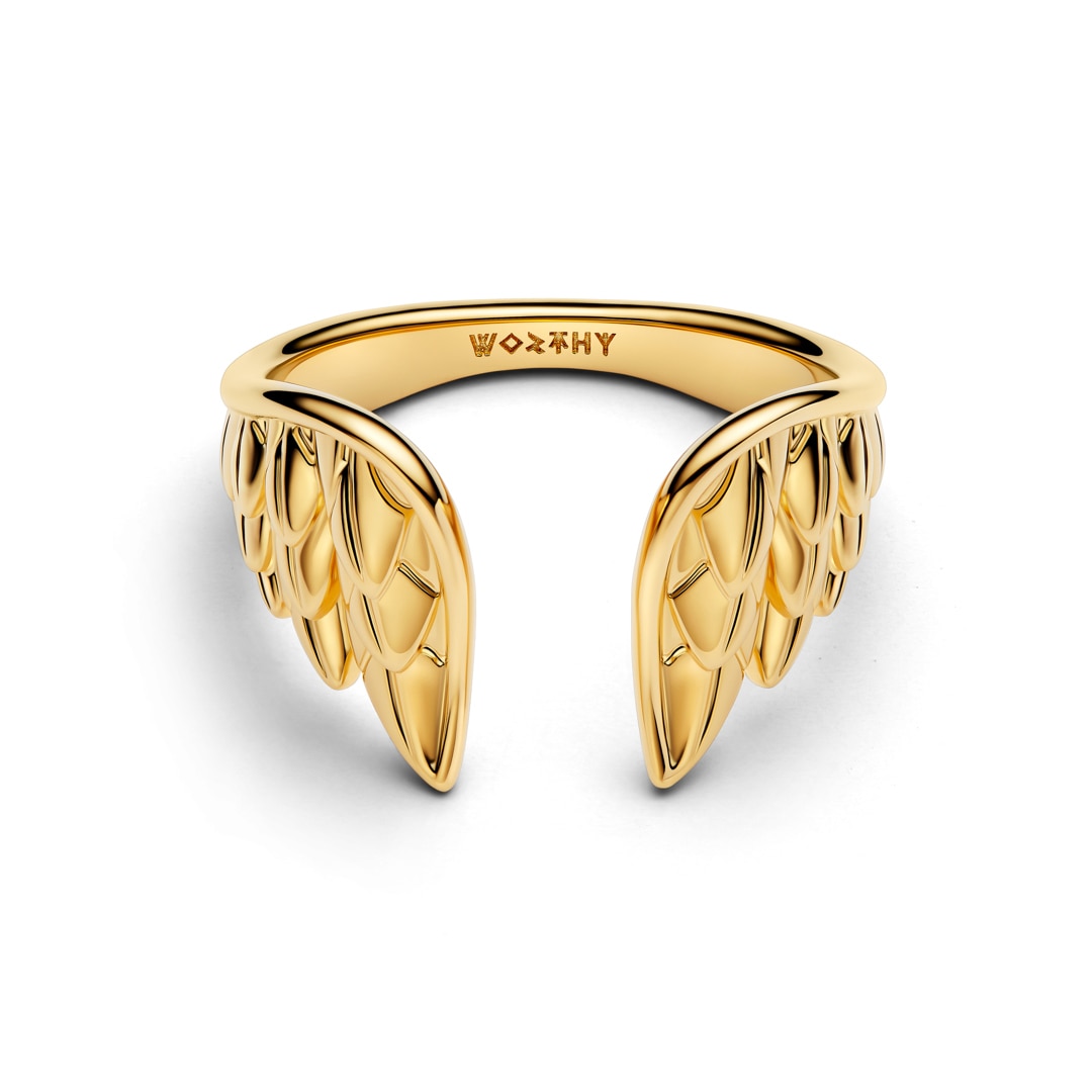 164222C00 | Pandora Gold Marvel Thor Wings Open Ring