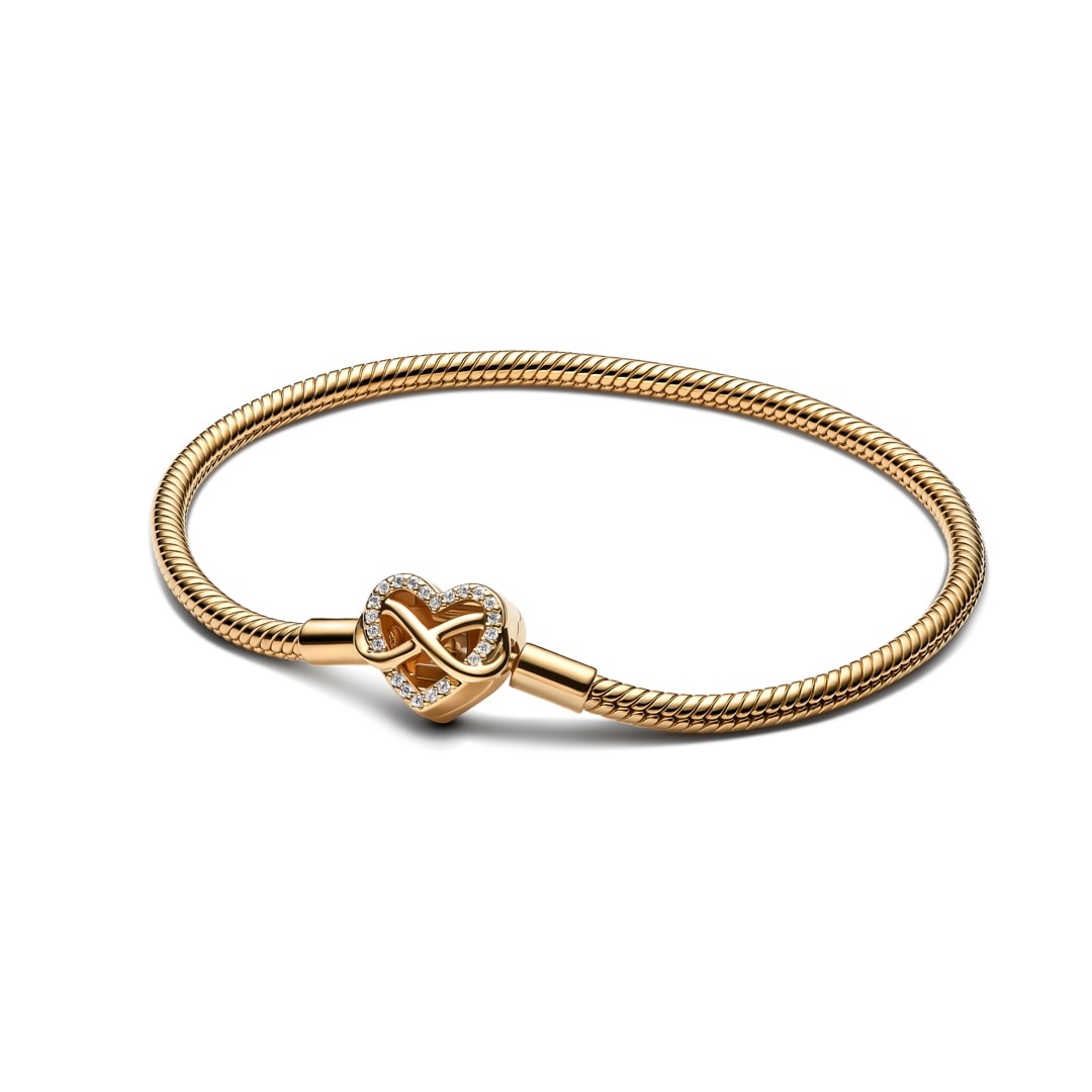 563758C01 | Pandora Gold Moments Sparkling Infinity Heart Clasp Snake ...