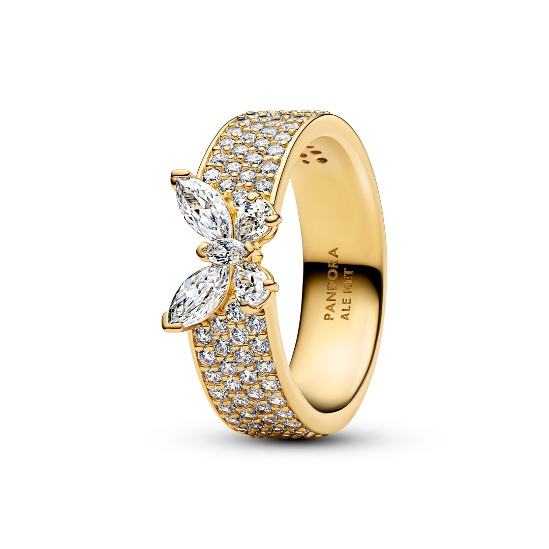 164270C01 | Pandora Gold Timeless Bague Cocktail Papillon Scintillant Dorée