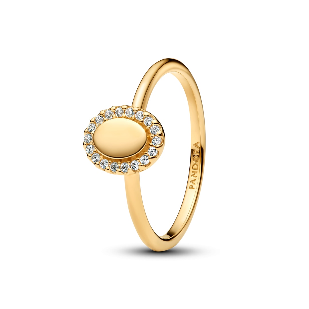 163800C01 | Pandora Gold Timeless Oval Halo Ring
