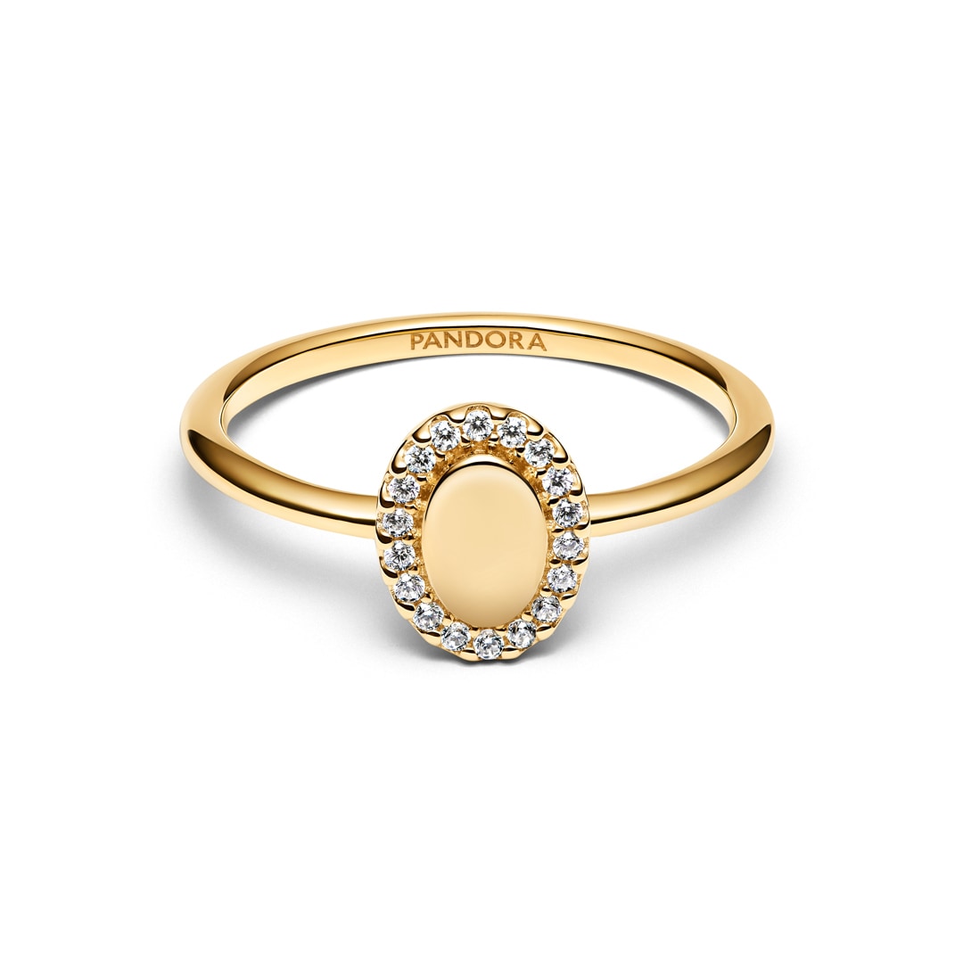 163800C01 | Pandora Gold Timeless Oval Halo Ring