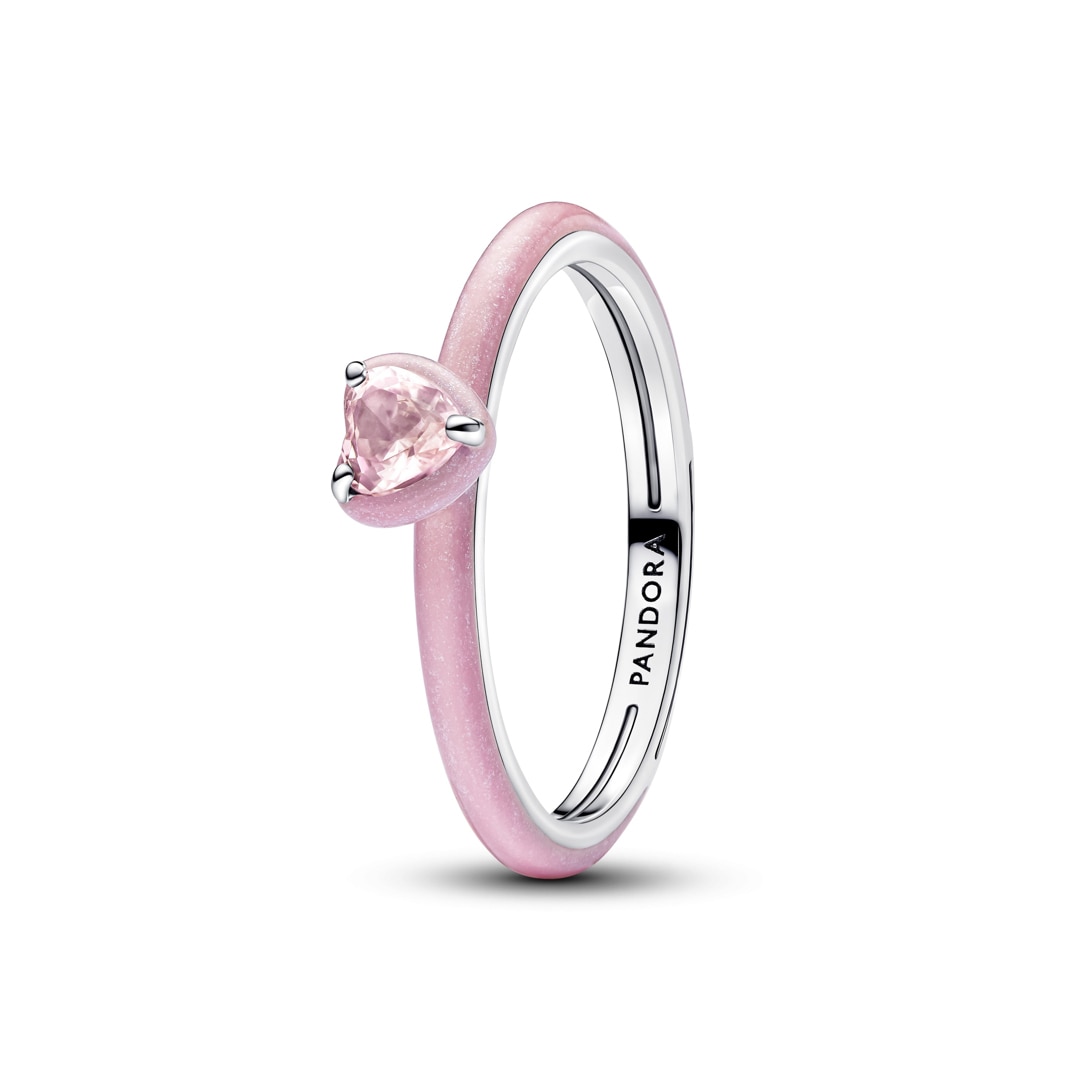 Pandora ME Rosafarbenes Chakra Herz Ring 925 Silber