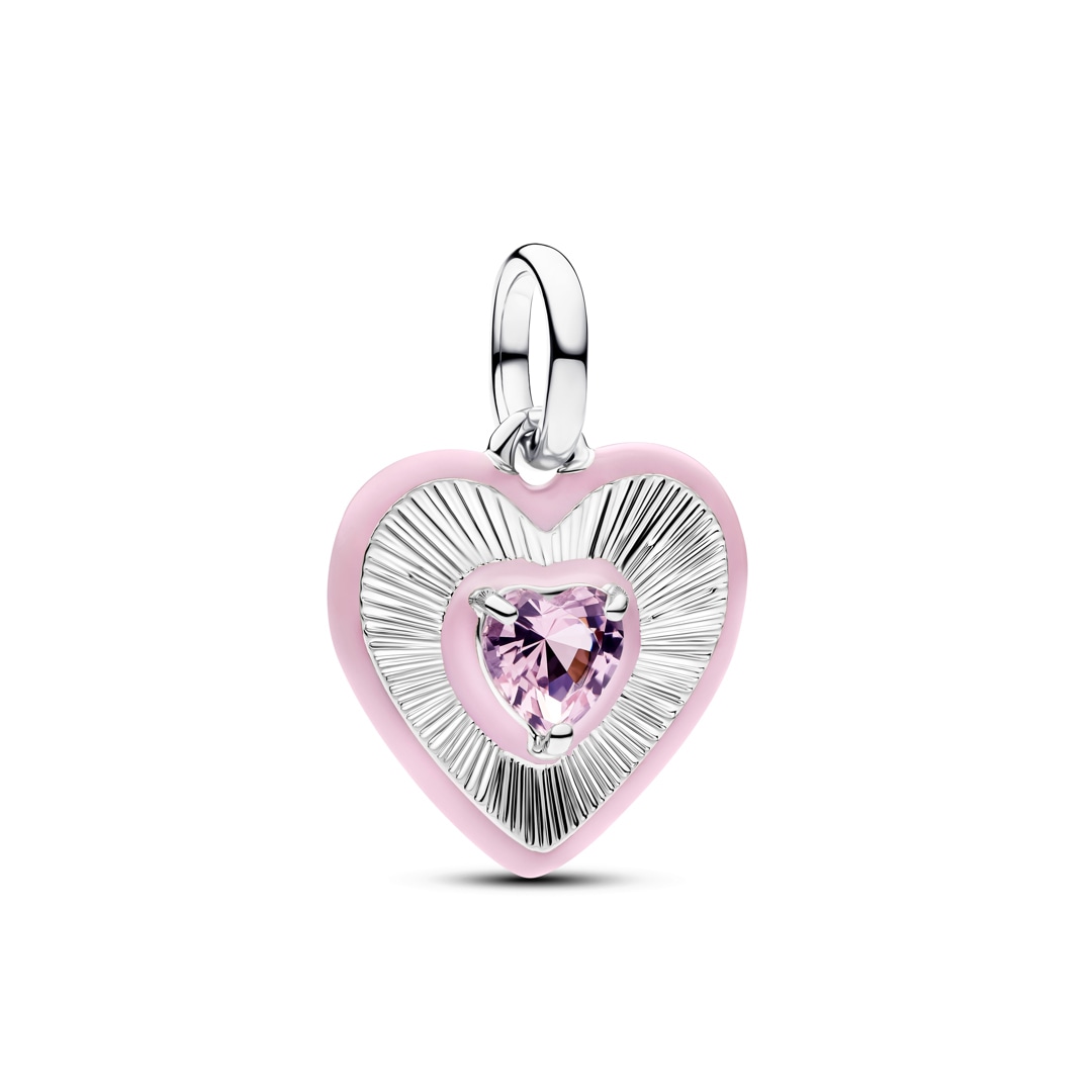 794409C01 | Pandora ME Radiating Pink Heart Medallion Charm 925 Silver