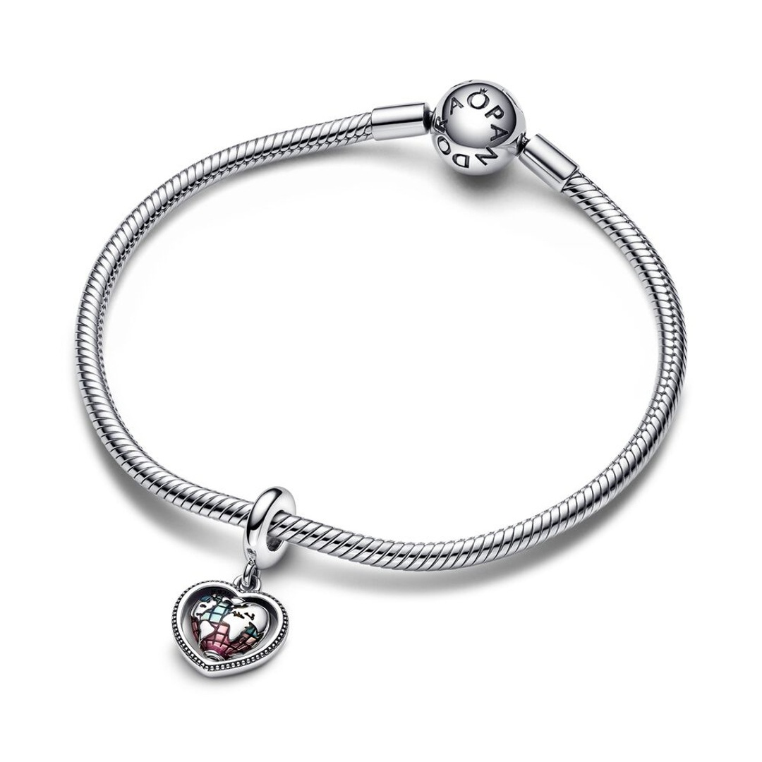 792240C01 | Pandora Moments Charm Pendant Globe Cœur Pivotant Famille