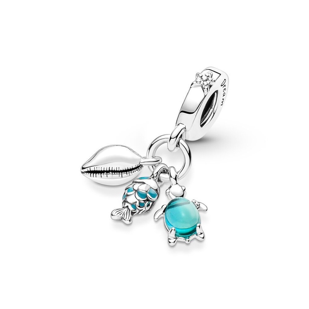 791697C01 | Pandora Moments Charm Pendant Triple Poisson, Tortue de Mer & Conque