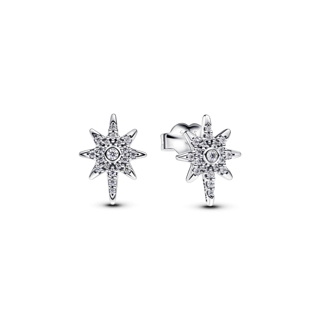 Pandora Moments Funkelnde Polarstern Ohrringe 925 Silber