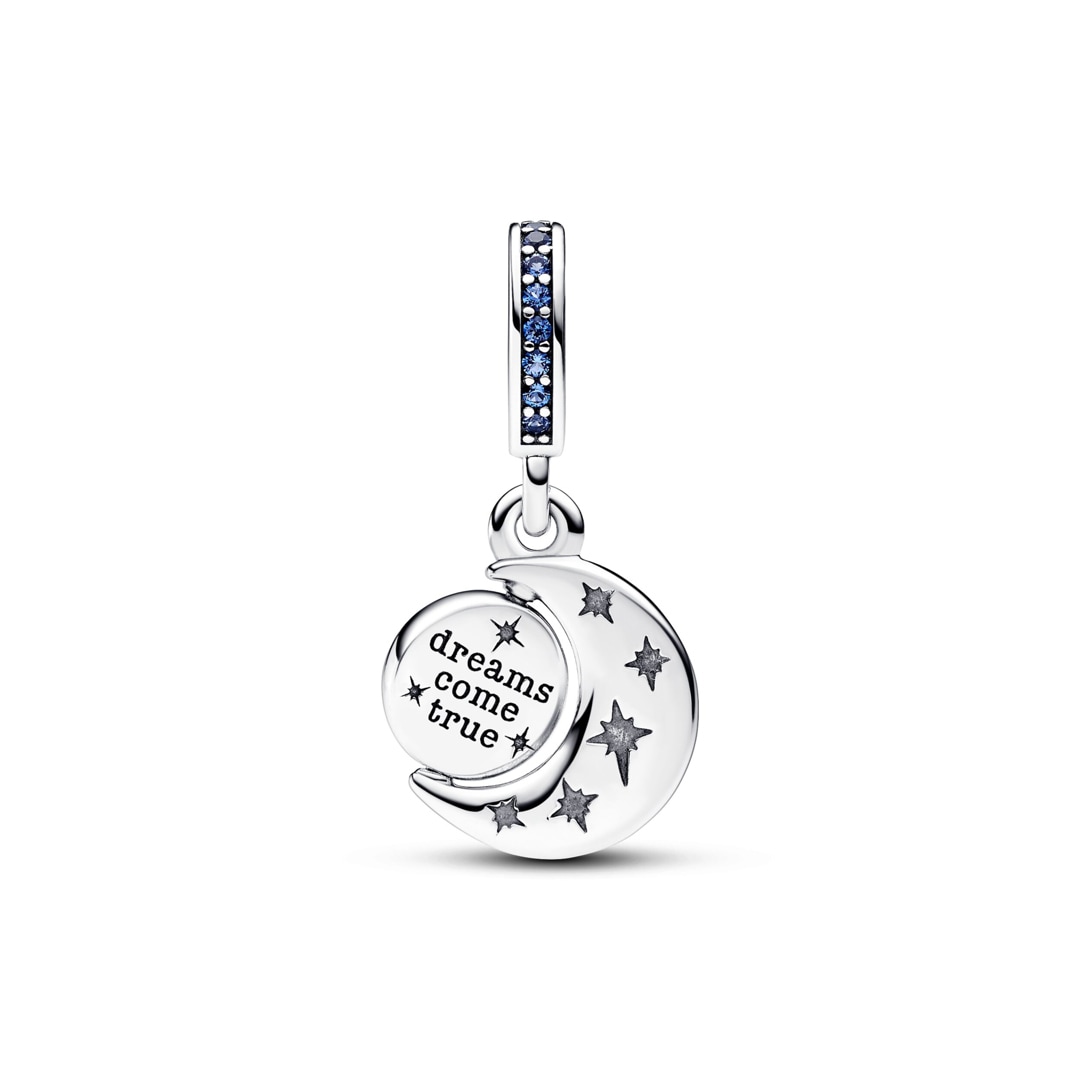 Pandora Moments Funkelnder Drehender Mond Charm-Anhänger 925 Silber