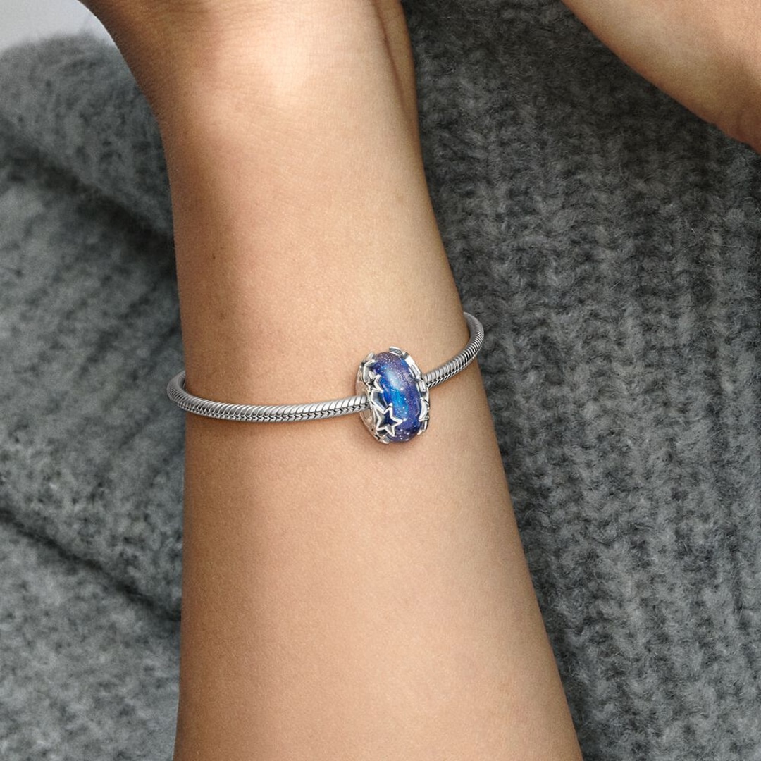 Pandora Moments Galaxis Blau & Stern Murano-Glas Charm