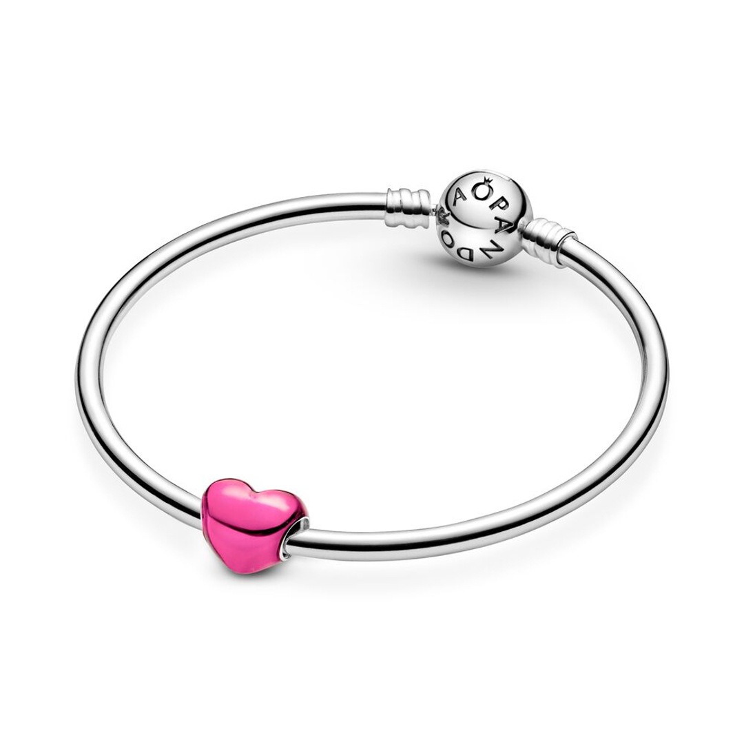 Pandora Moments Metallic Rosafarbenes Herz Charm