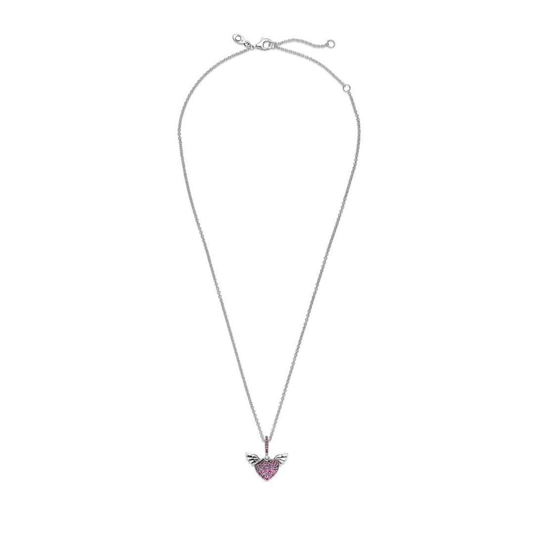 398505C02-45 | Pandora Moments Collier Cœur Pavé & Ailes d'Ange
