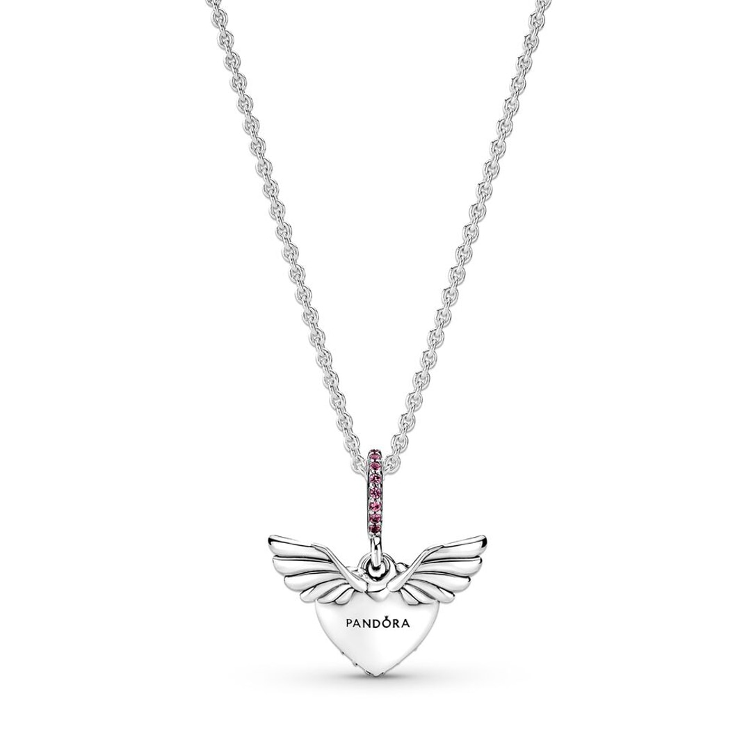 398505C02-45 | Pandora Moments Collier Cœur Pavé & Ailes d'Ange