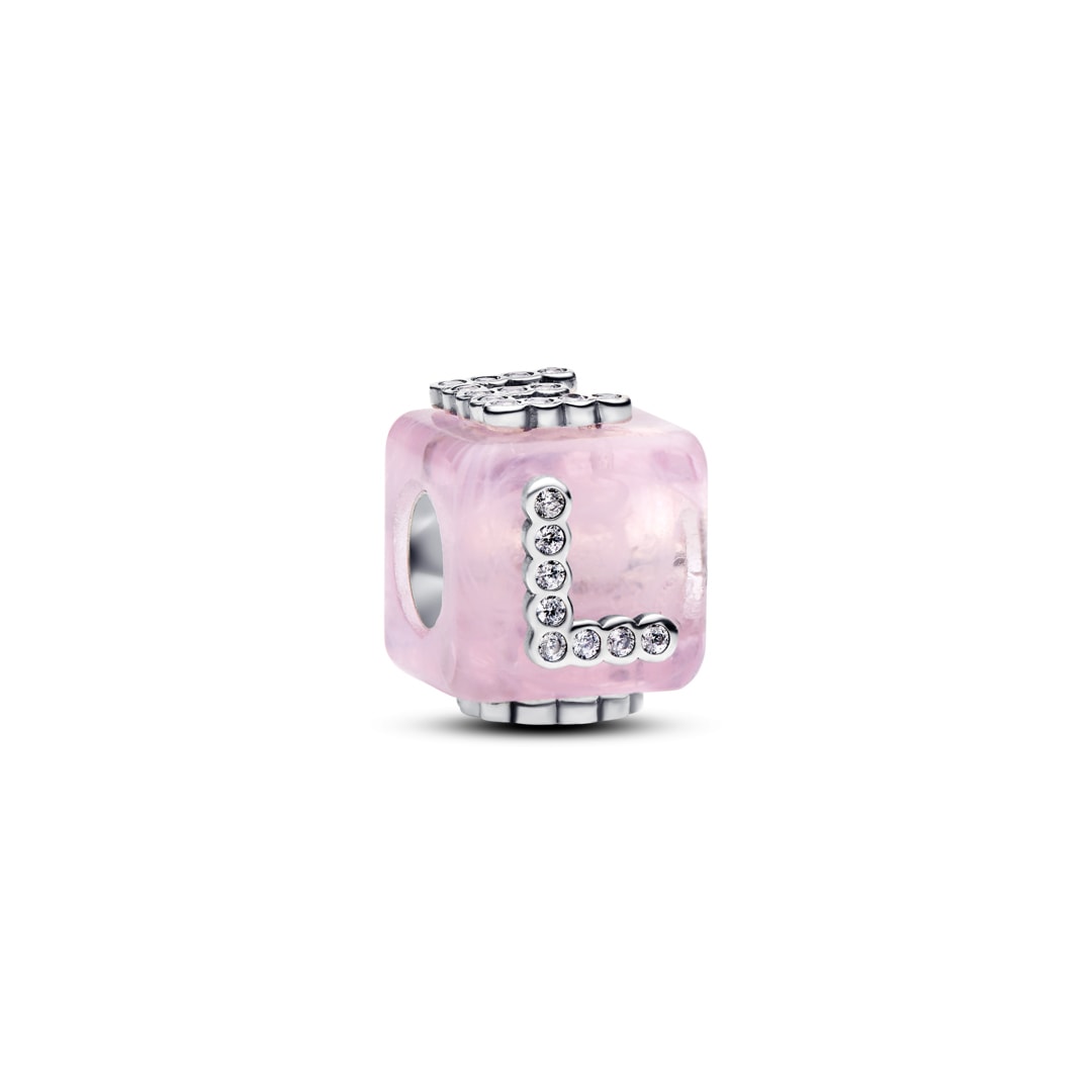 794433C01 | Pandora Moments Charm Cube Love Murano Rose 925 Argent
